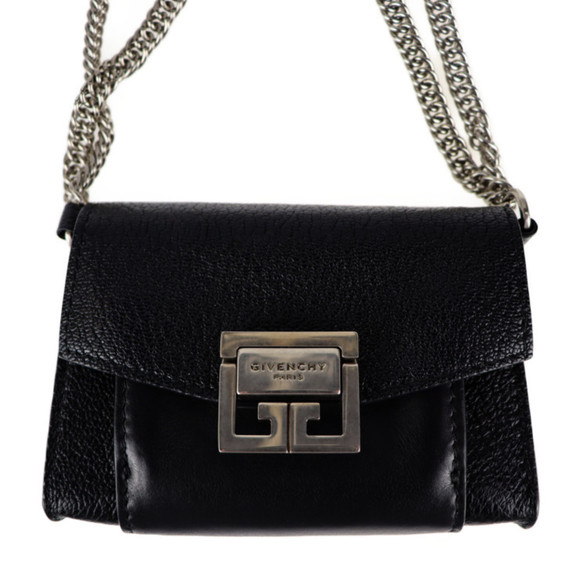 Givenchy | Bags | Givenchy Shoulder Bag Leather Black Chain Pochette 2way Flap Logo Metal ...
